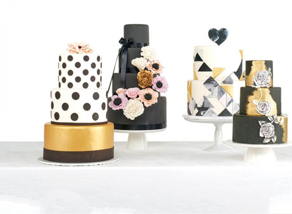 Dark Romance: Black & Gold Wedding Cakes | Wisconsin Bride