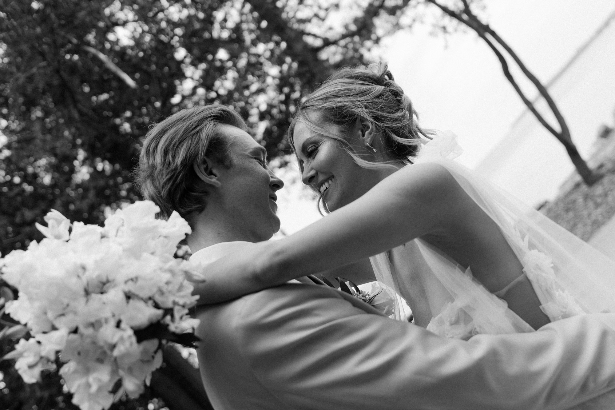 Light and Airy Wedding Day Featuring Lush White Blooms and Hues of Blue ...