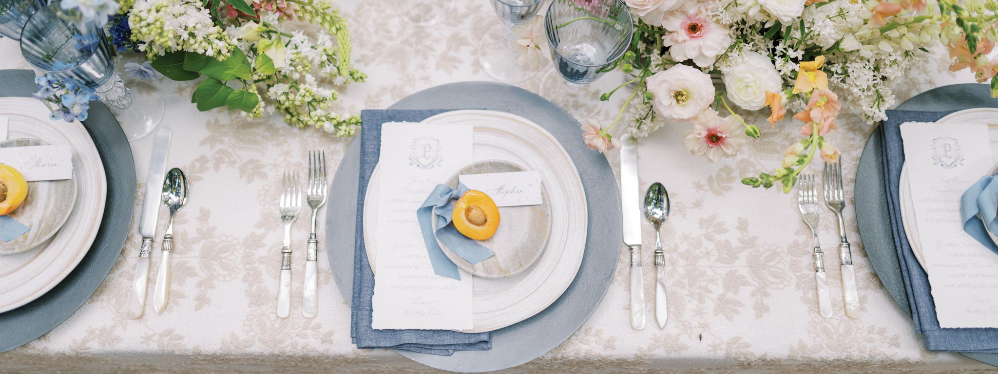 Elegance in Blue Features Fruit in Tablescape Design at Leach Botanical ...